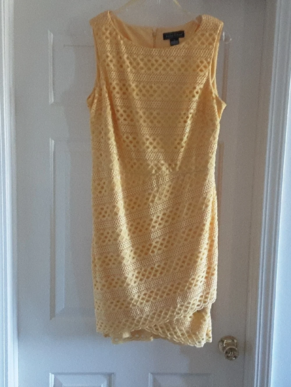 Jessica Howard | Dresses | Jessica Howard Yellow Crochet Lace Midi ...